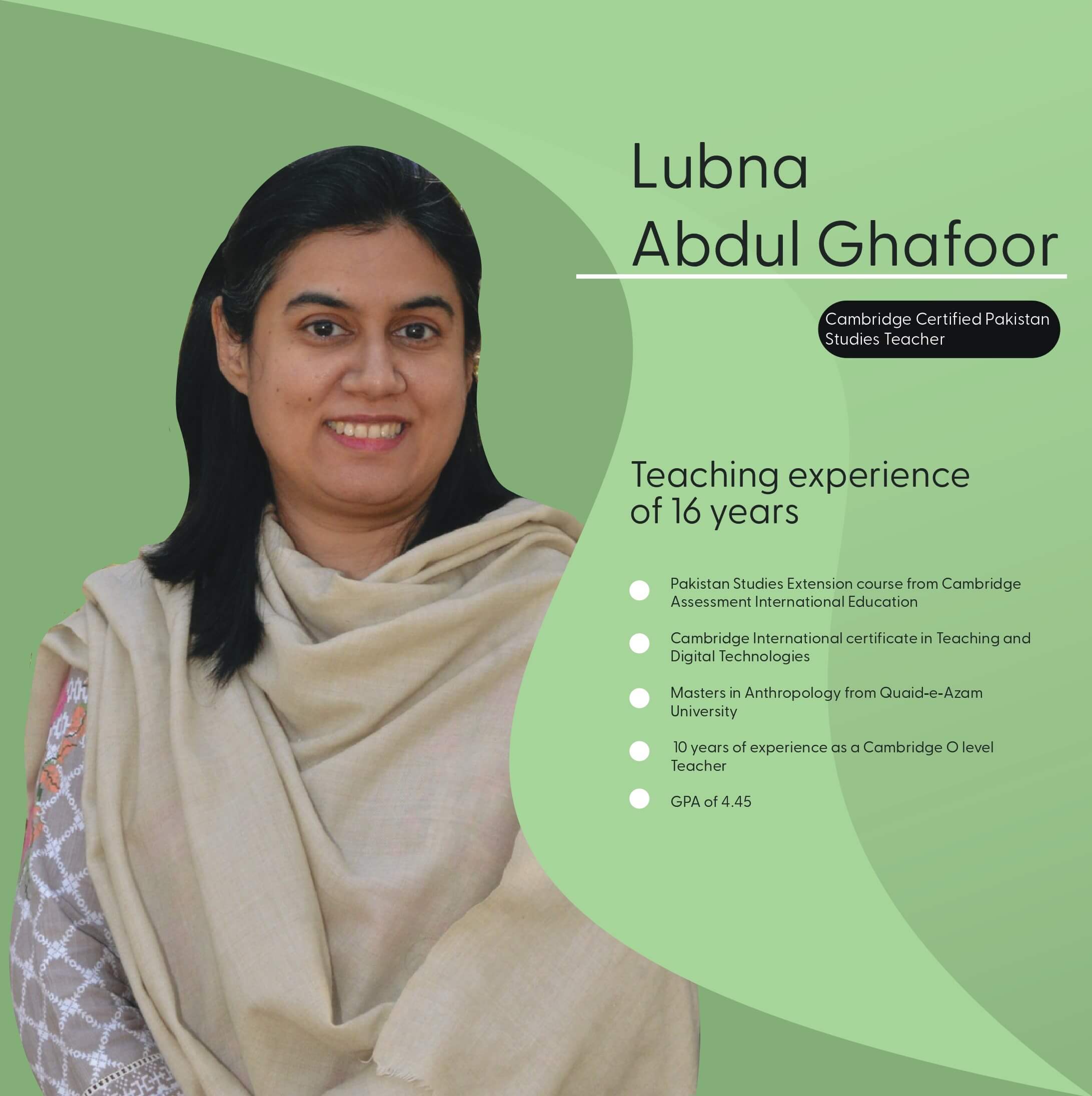 Lubna Abdul Ghafoor - Ibtidah for Education
